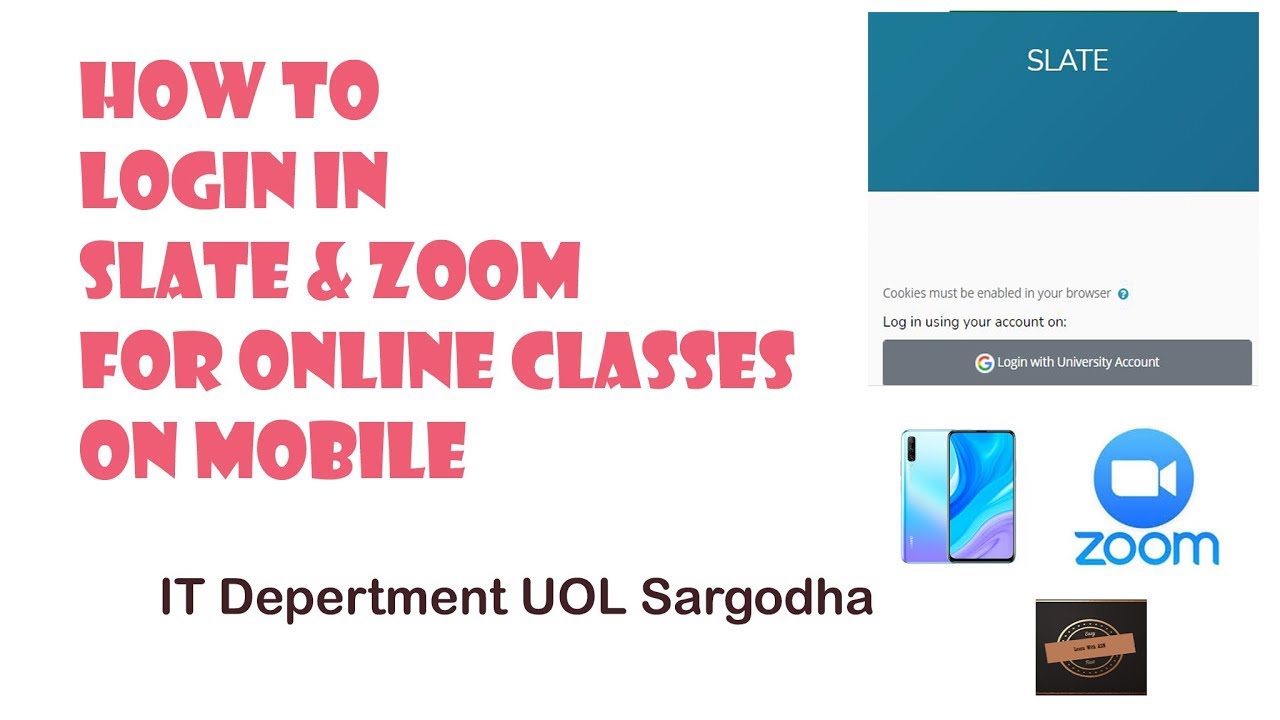 How to login in slate & zoom for online classes on mobile for Students ...