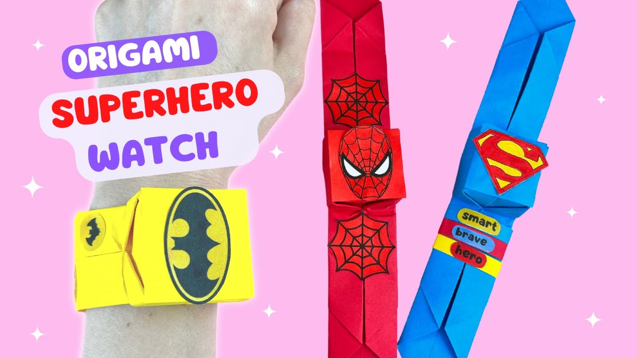 Origami Superhero Paper Bracelet ~ Paper Wrist Watch~ DIY Bracelet ...