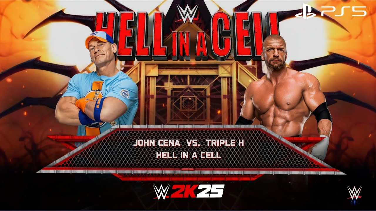 JOHN CENA VS TRIPLE H HELL IN A CELL WWE 2K25 (PS5) GAME PLAY 4K UHD ...