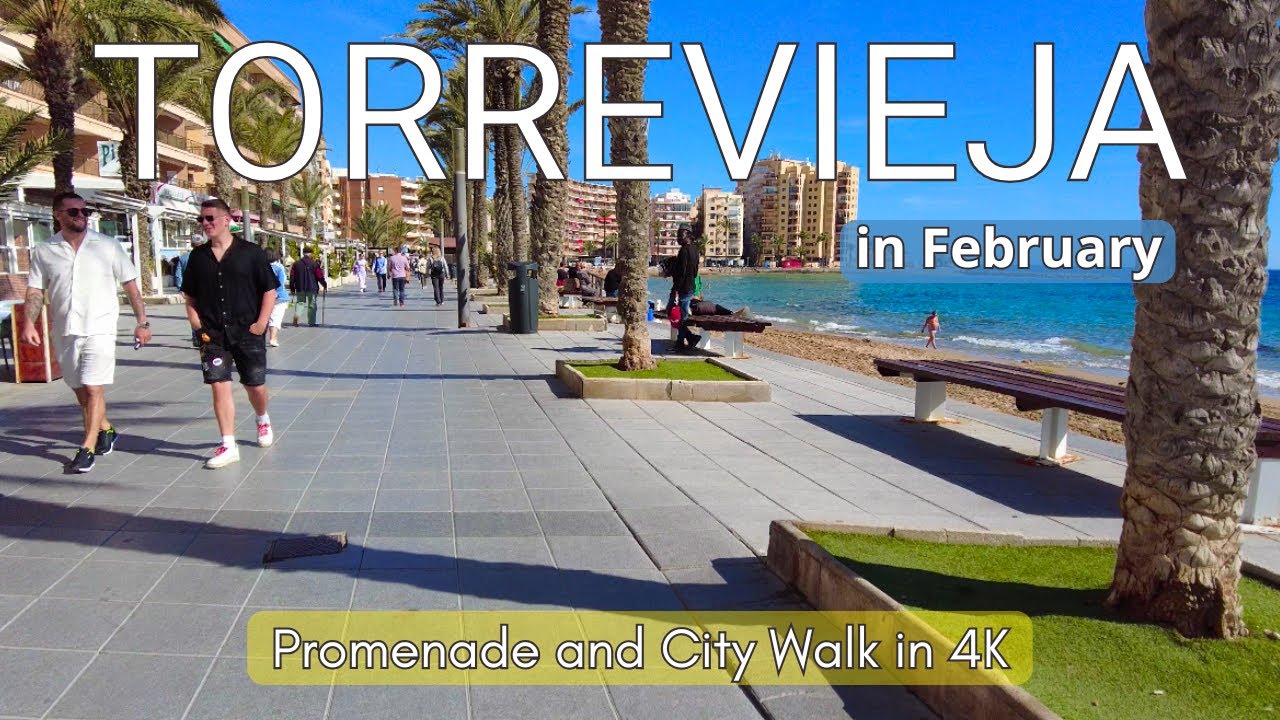 Torrevieja Promenade Walk and City Walking Tour in February - YouTube