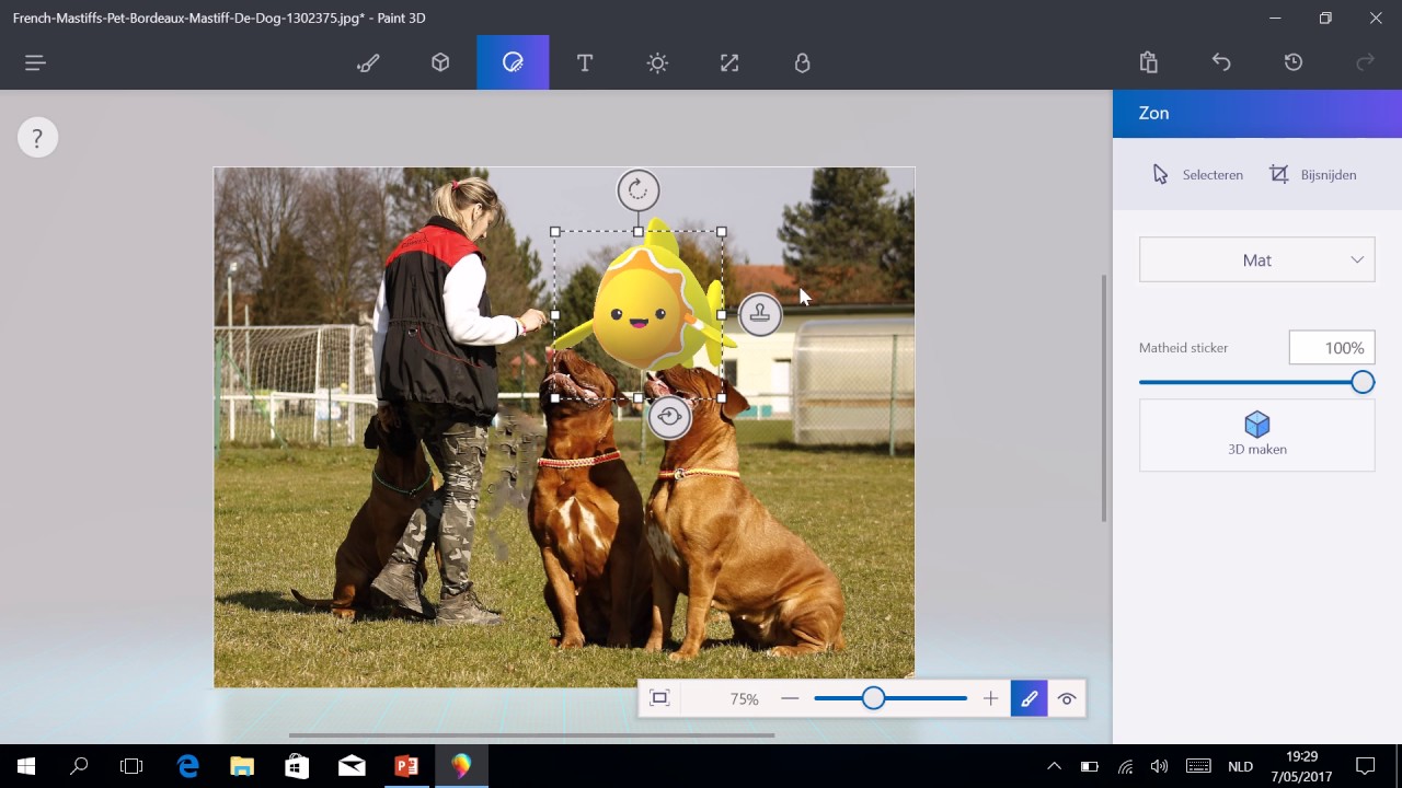 Paint 3D: Wat is een sticker? Van een selectie in een foto een sticker ...