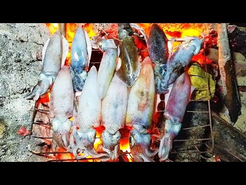 Survival Skils || Yummy MANCING CUMI-CUMI LANGSUNG BAKAR DI PANTAI ...