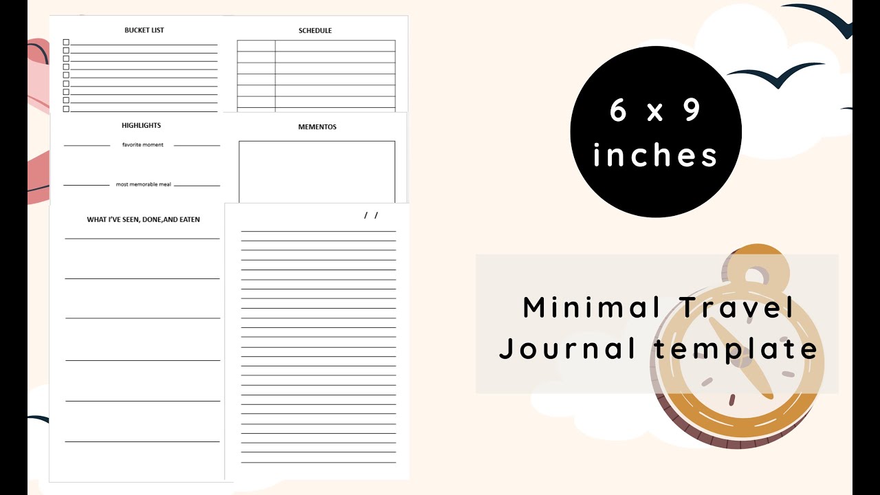 How to create minimal travel journal template (6 x 9 inches) with ...