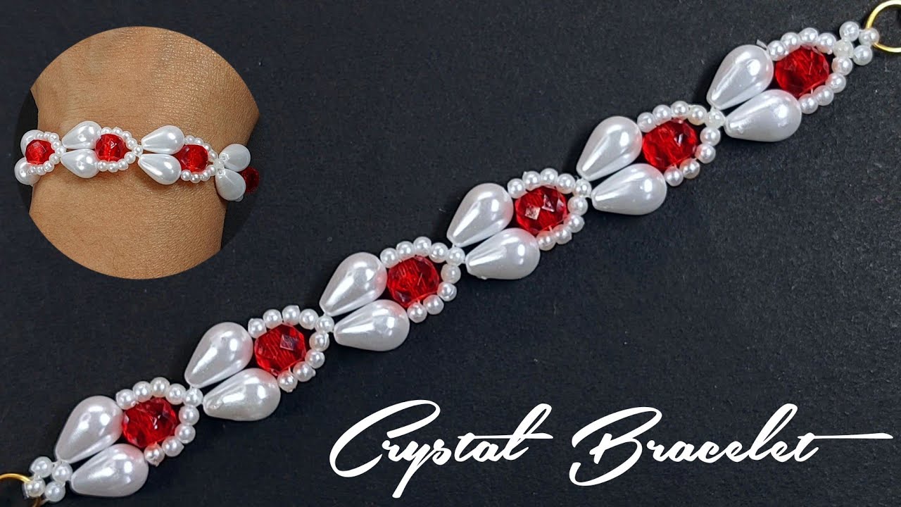 CRYSTAL BEADS BRACELET TUTORIAL #0139/ Easy Handmade Jewellery Making ...