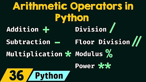 Operators in Python | Chapter-4 | Python Programming - YouTube