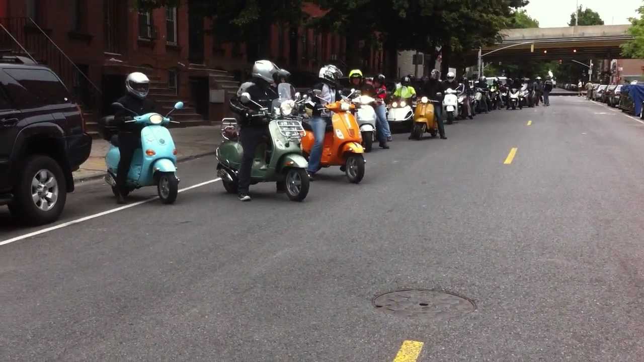 New York Scooter Club Block Party Group Ride 2012 - YouTube
