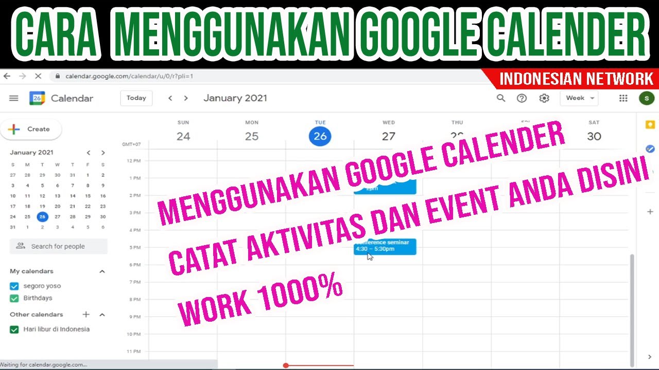 CARA MENGGUNAKAN GOOGLE CALENDER | CATAT RENCANA KERJA ANDA - YouTube