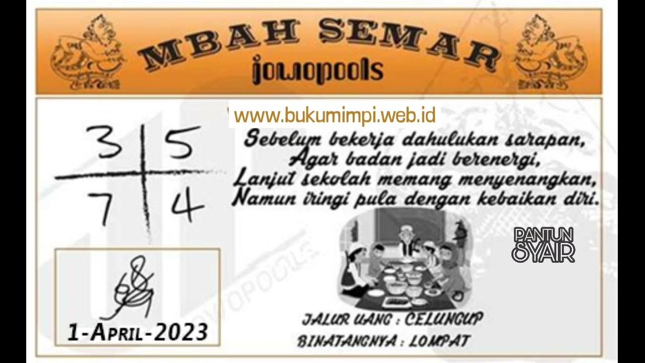 SYAIR SGP MBAH SEMAR HARI INI SABTU 1 APRIL 2023 - YouTube