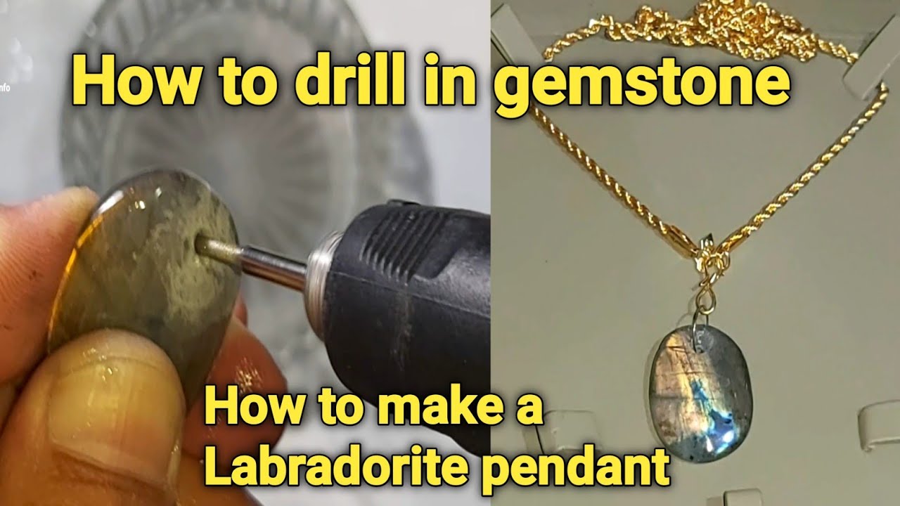 How to make gemstone pendant | How to drill in gemstone | Labradorite Pendant - YouTube