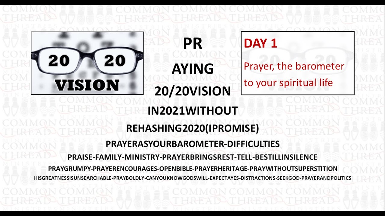 Day 01-Prayer a Spiritual Barometer - YouTube