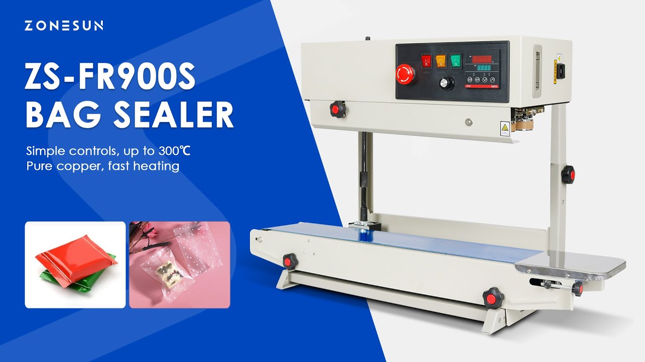 Automatic continuous sealing machine - YouTube