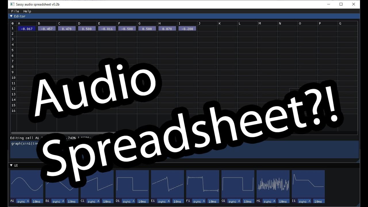 "Sassy", the audio spreadsheet beta trailer - YouTube