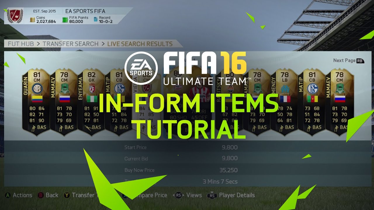 FIFA 16 Ultimate Team Tutorial - In-Form Items - YouTube