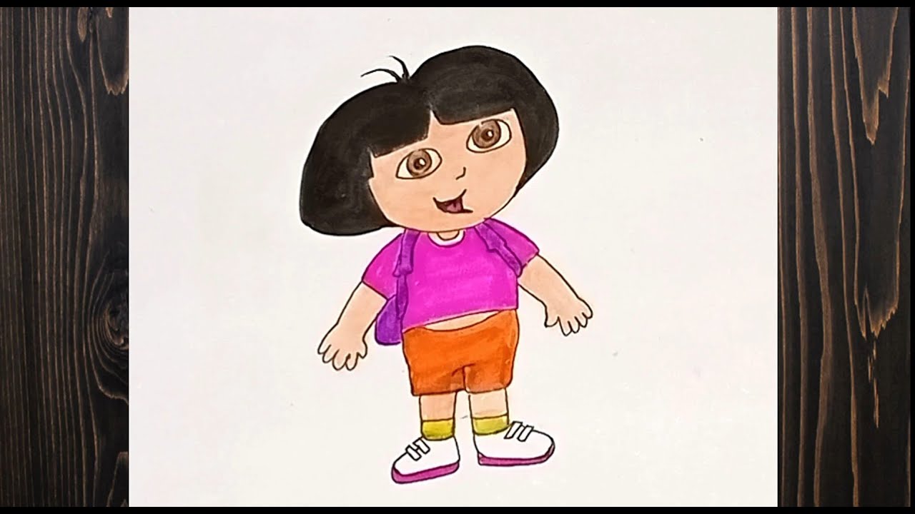 how to draw a Dora || Easy Dora drawing || Easy Dora drawing step by ...