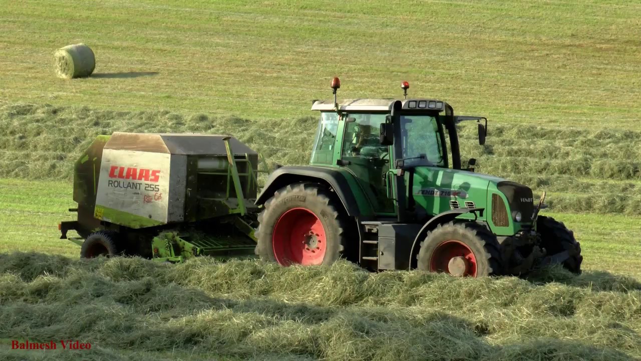 Hay-Making - Fendt 716 and Claas Rollant Baler - YouTube