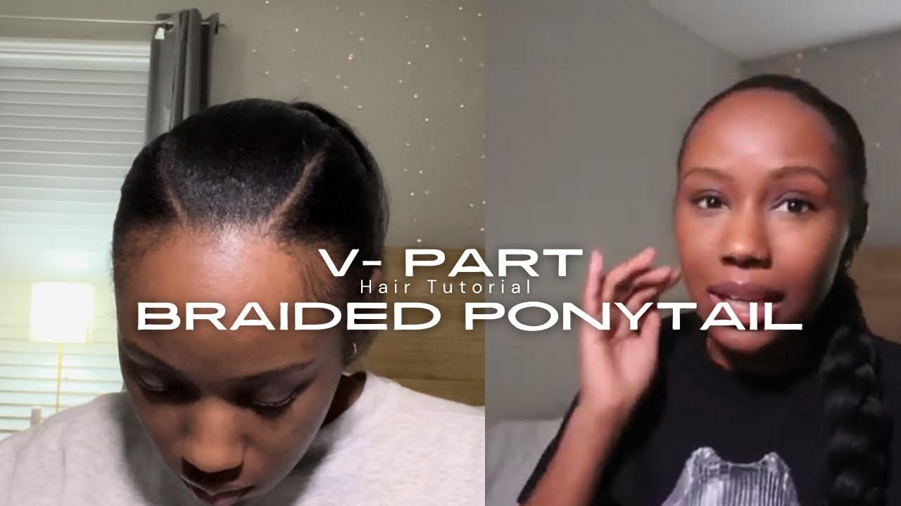 HOW TO: V-Part Braided Ponytail Tutorial - YouTube