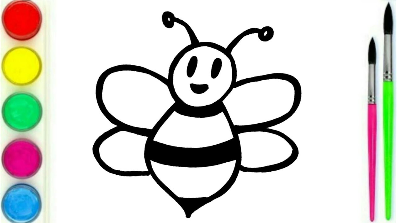 Cartoon Bee | Cara Menggambar dan Mewarnai Mainan Lebah Drawing and ...