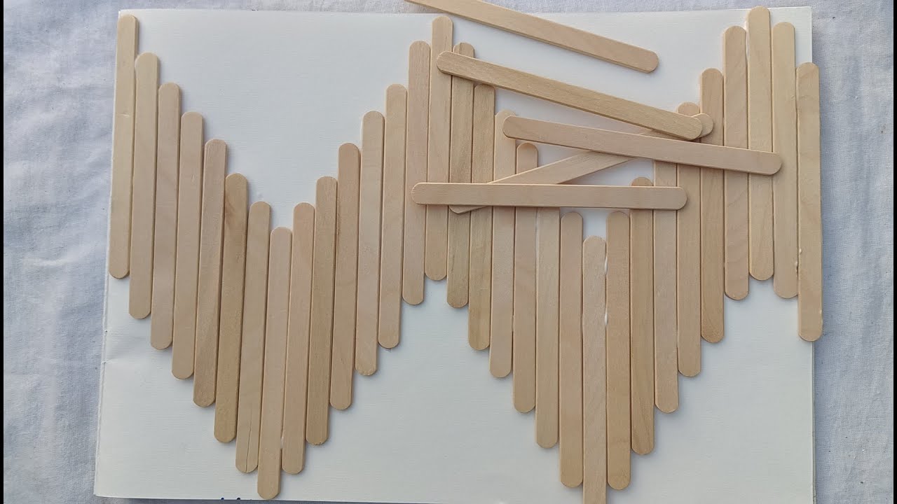 Ice Cream Stick Drawing School Project - YouTube