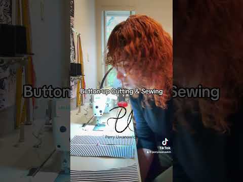Button-Up Shirt Cutting & Sewing #diystyle #mensweardesigner #fashiondesignervlog