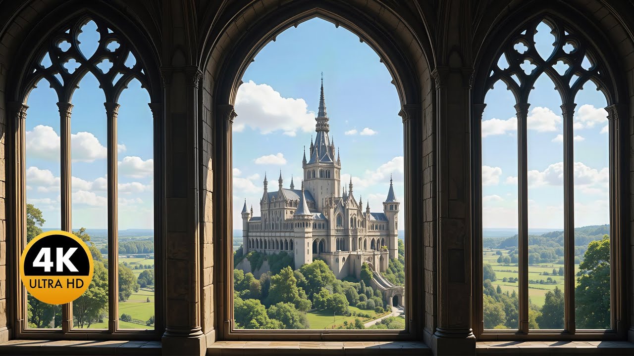 Escape Into a Fantasy World | 4K Fake Castle Window Projector - YouTube