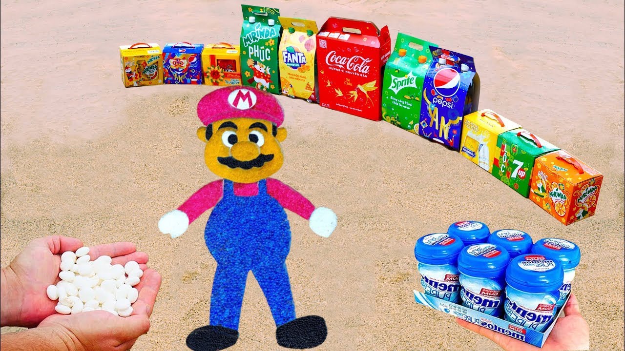 How to make Rainbow Super Mario with Orbeez, Coca-Cola, Pepsi, Sprite ...