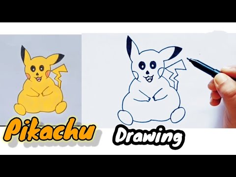 Pikachu drawing | How to draw Pikachu easily | Pikachu drawing step by ...