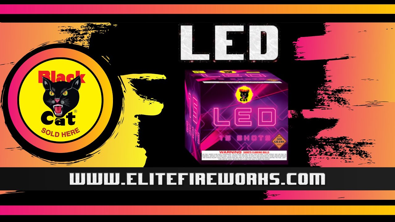 LED | Heavy Aerial Cake from Black Cat Fireworks! - YouTube