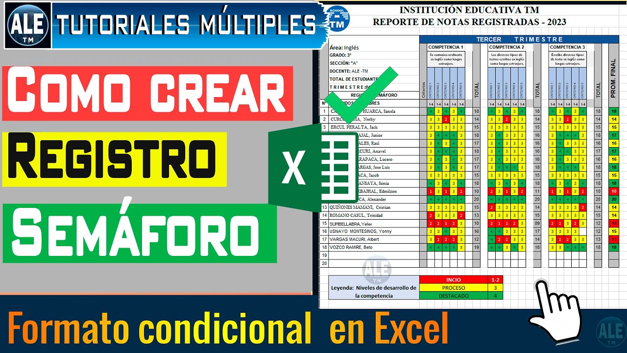 Como Crear Registro Semáforo En Excel – Poner Colores En Celdas De Excel - YouTube