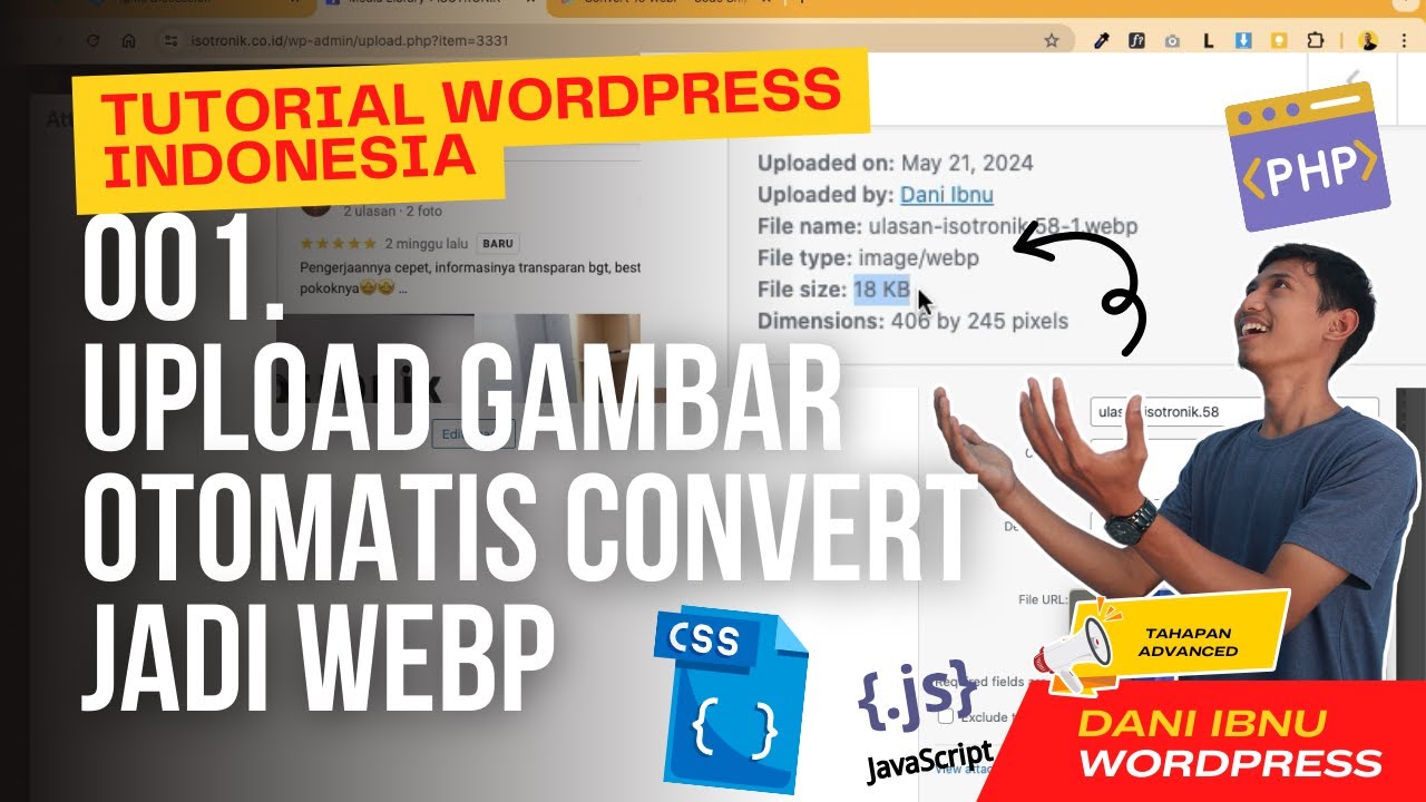 Upload gambar otomatis convert jadi WebP - Tutorial Wordpress Indonesia (Advance) - YouTube