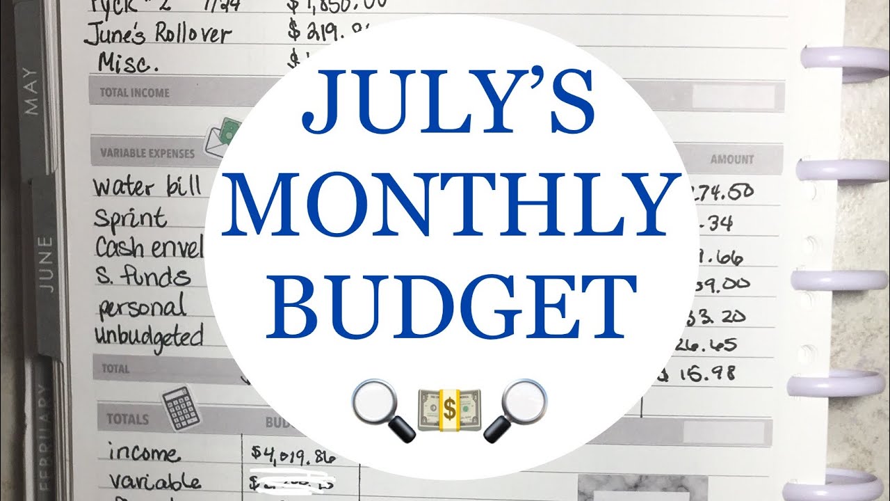 JULY 2020 MONTHLY BUDGET WITH ME - YouTube