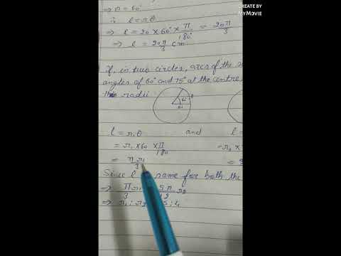 If,two circle,arcs of same length subtend angles of60and75deg.centre,find ratio radii.(+1.M27 ...