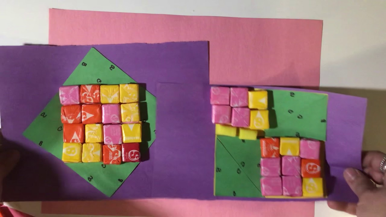 Pythagorean Theorem with manipulatives - YouTube