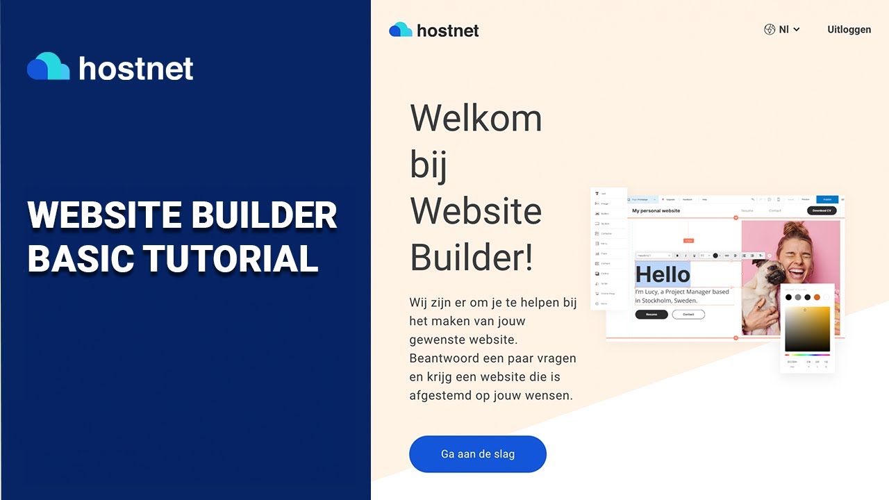 Hostnet - Website builder tutorial (Basis) - YouTube