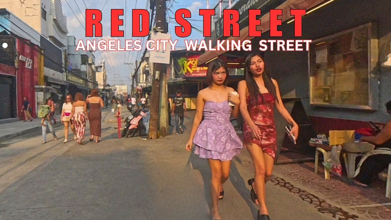 Red Street Before Dark - Angeles City Walking Street [4K] - YouTube