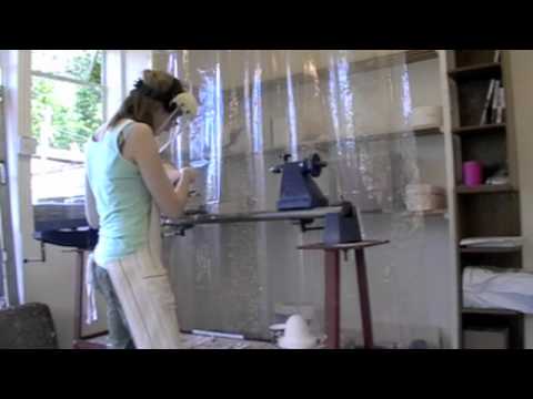 Plaster turning on the lathe - YouTube