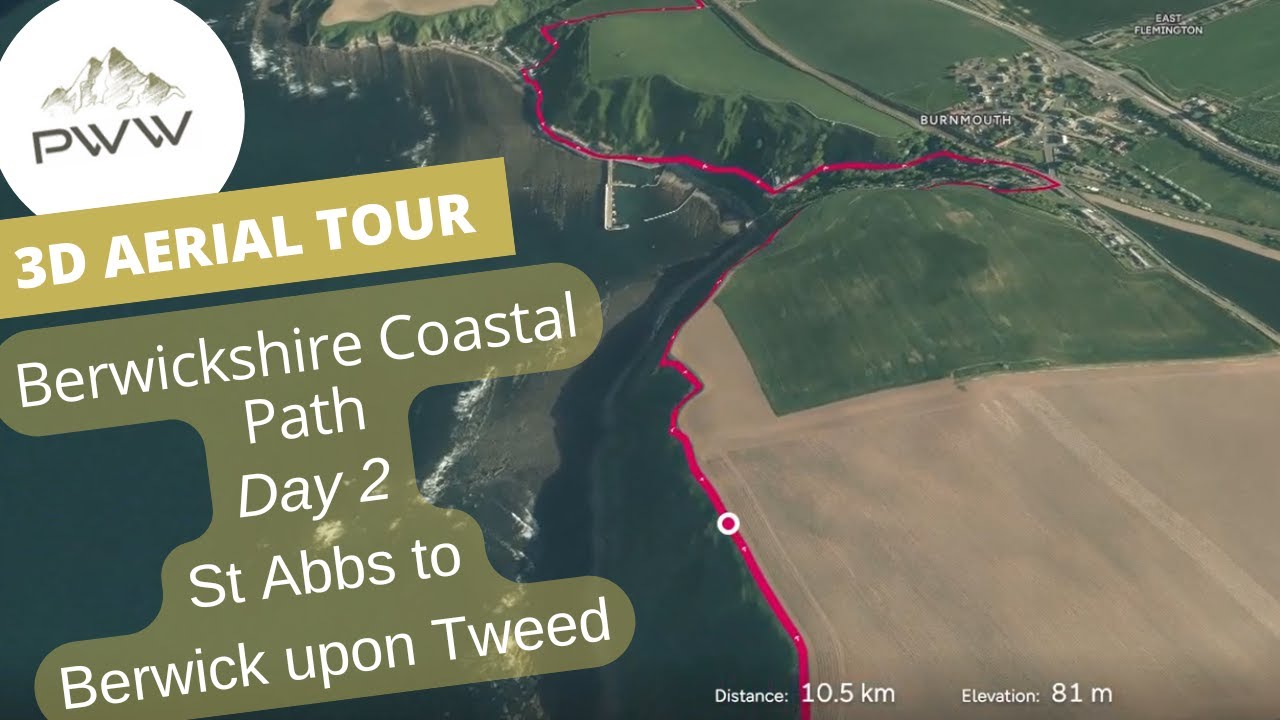 Overview Flythrough - Day 2 of 2 on the Berwickshire Coastal Path: St ...