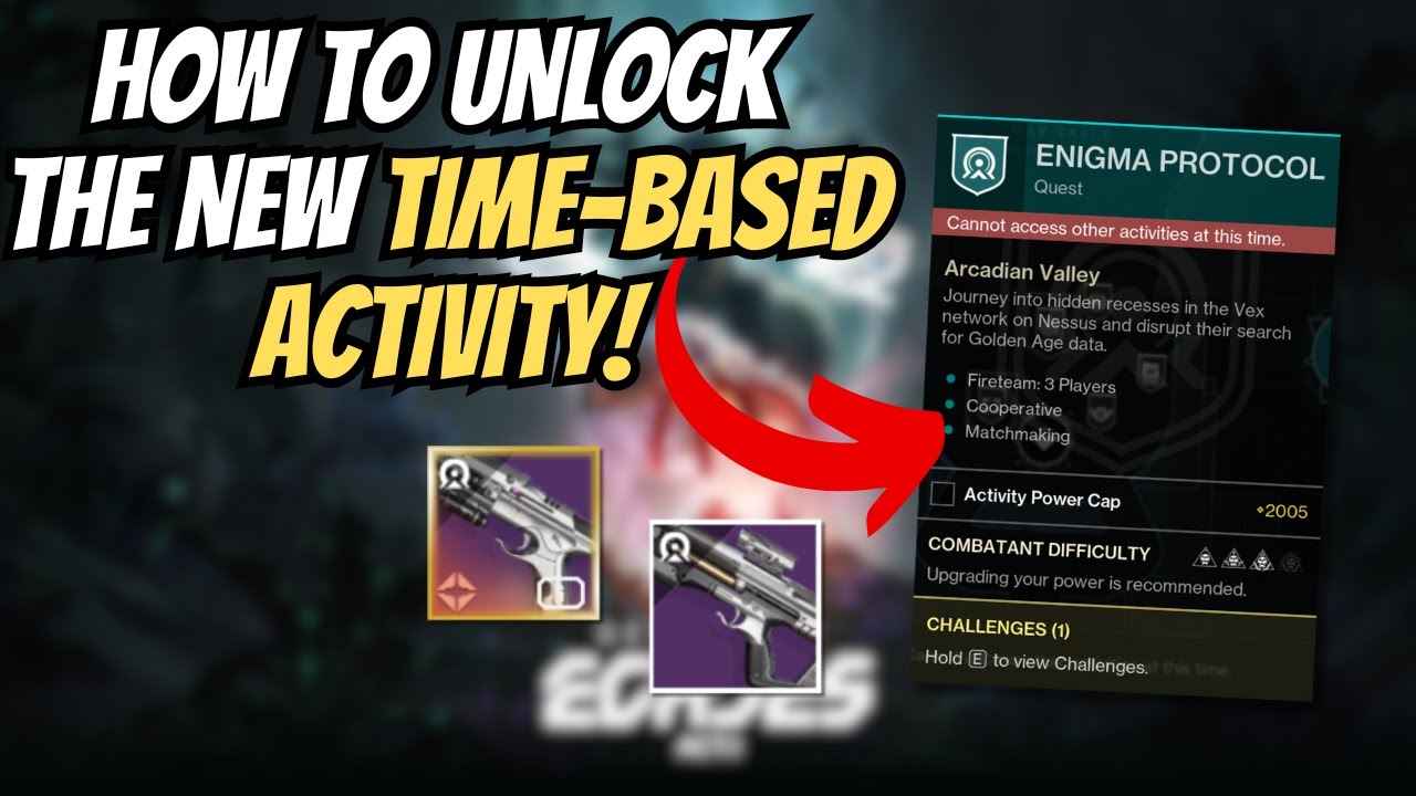How To Unlock The NEW ENIGMA PROTOCOL (Time-Based) Activity! | Destiny ...