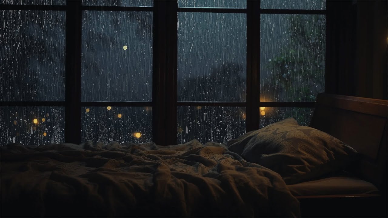 Rainy Night with Cozy Bed | Rain Sounds for Anxiety Relief & Deep Sleep ...