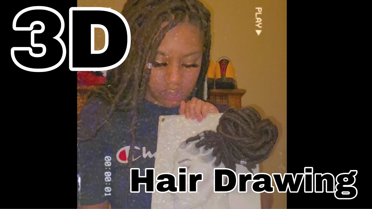 3D hair Drawing with Extensions - YouTube