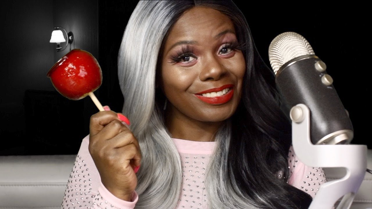 Red Candy Apple ASMR Eating Sounds - YouTube