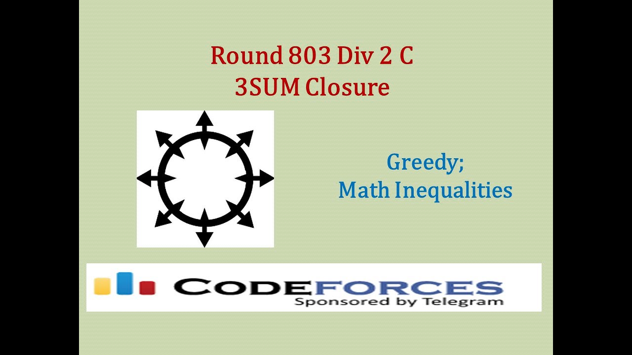 Codeforces Round 803 Div 2 C 3 Sum Closure Youtube