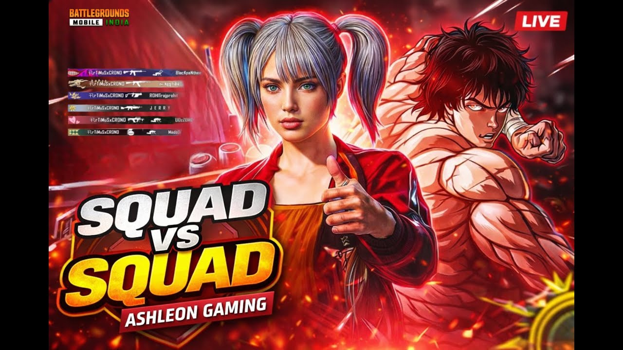 SQUAD VS SQUAD LIVE 🔥 | BGMI Ranked Match | Ashleon Gaming | Ashleon ...