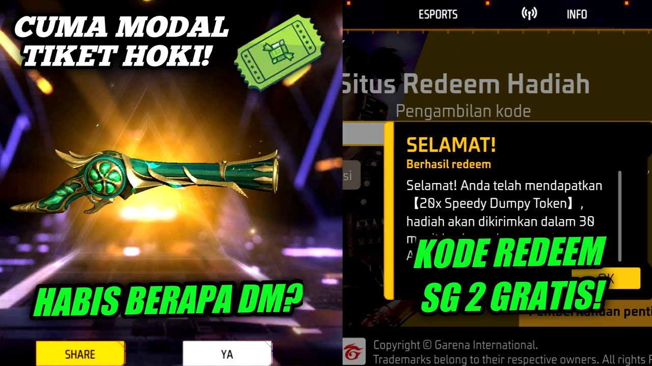 CARA HOKI SPIN SG 2 TROMPET 2024 | KODE REDEEM FF TERBARU HARI INI ...