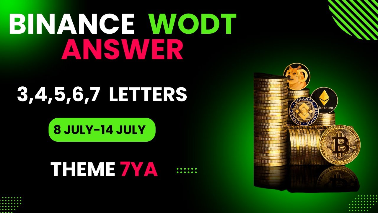 Binance 7YA Theme WOTD I 8 july- 14 july I All Letters Word of the day ...