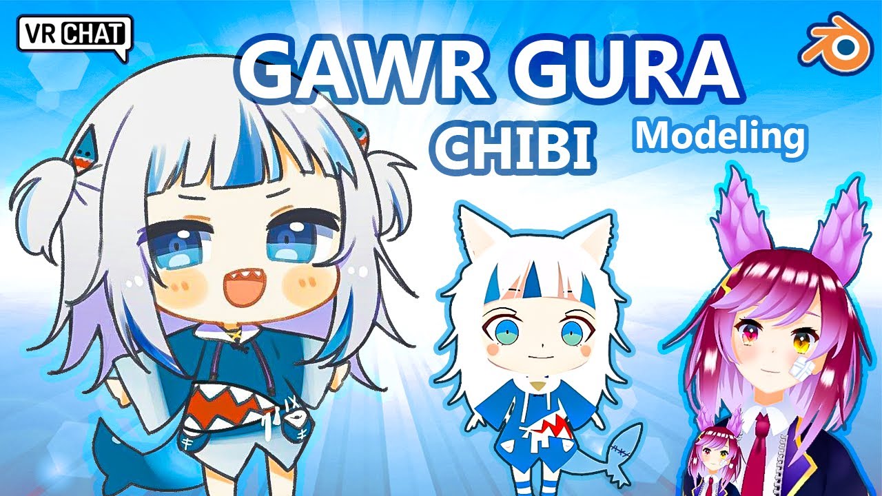 Making a Chibi Gawr Gura Avatar FROM SCRATCH! Timelapse - YouTube