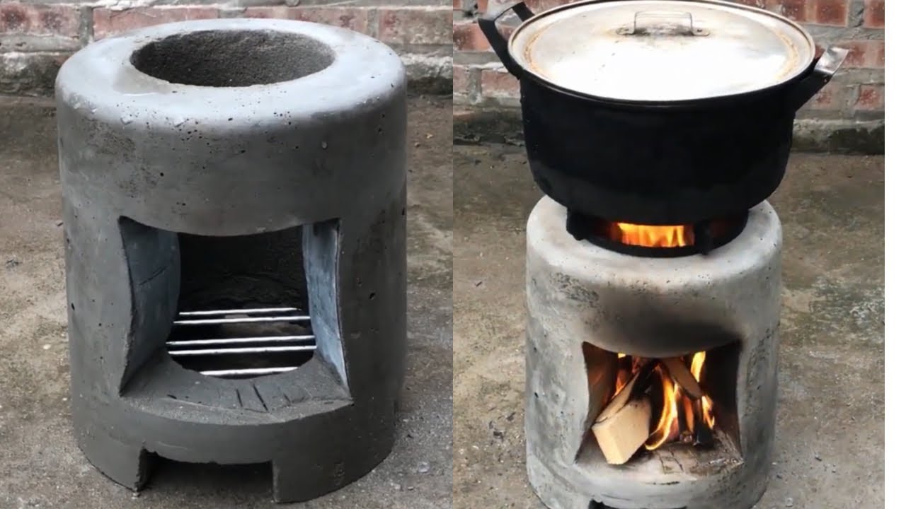 How to cast a cement stove with a plastic barrel is both easy and saves ...