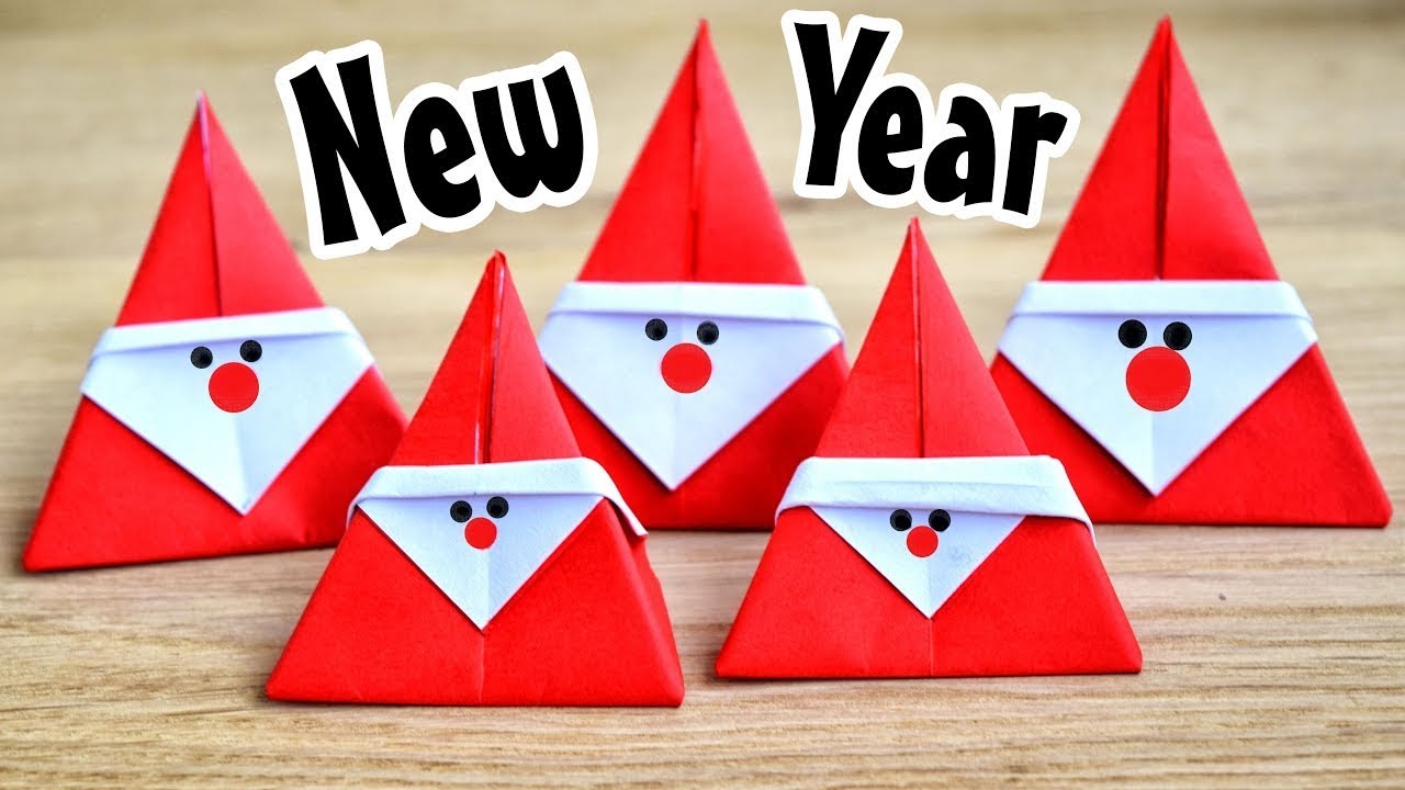 Very simple Santa Claus from the paper | New Year Origami | How to make ...