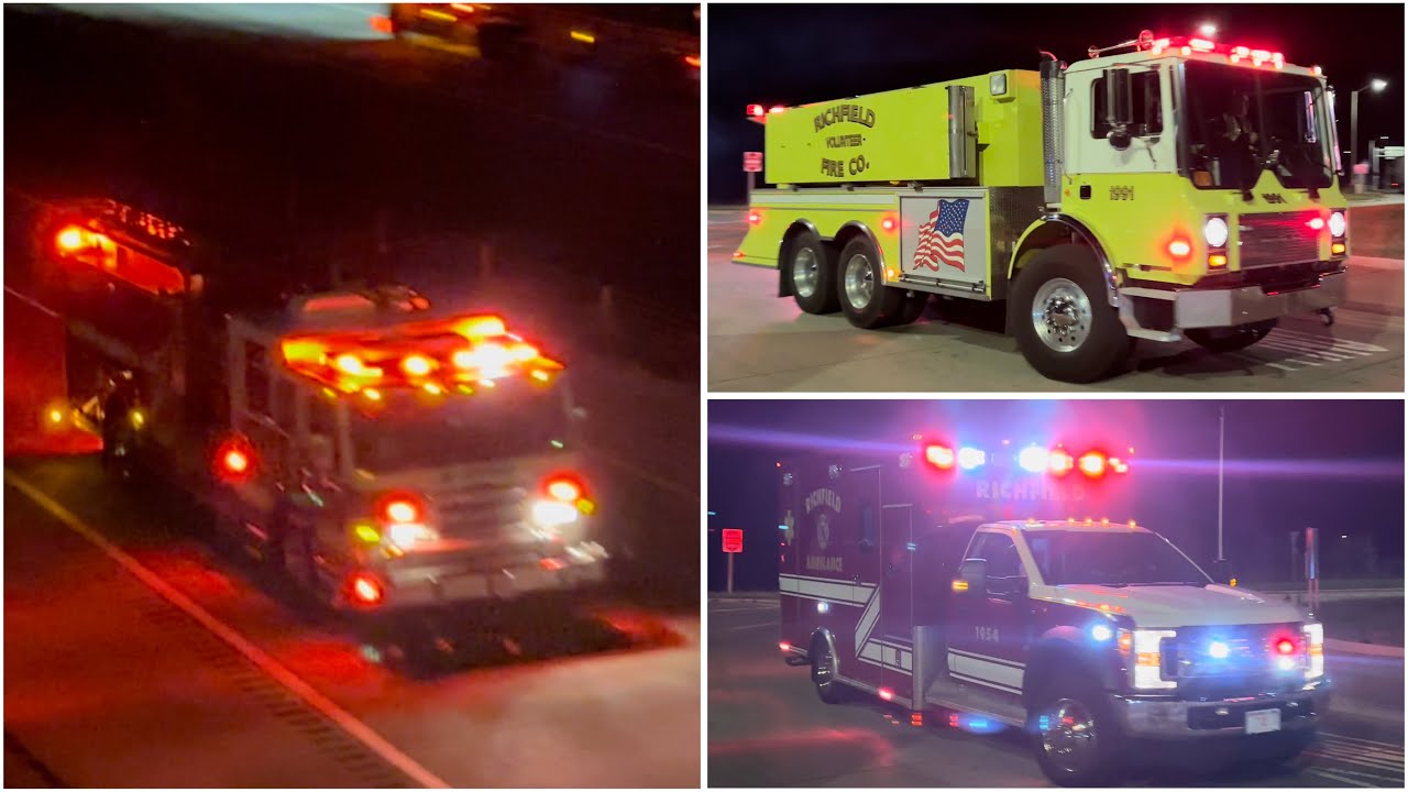 Richfield Fire Engine 1961, Tanker 1991, & Amulance 1954 Responding 9 ...