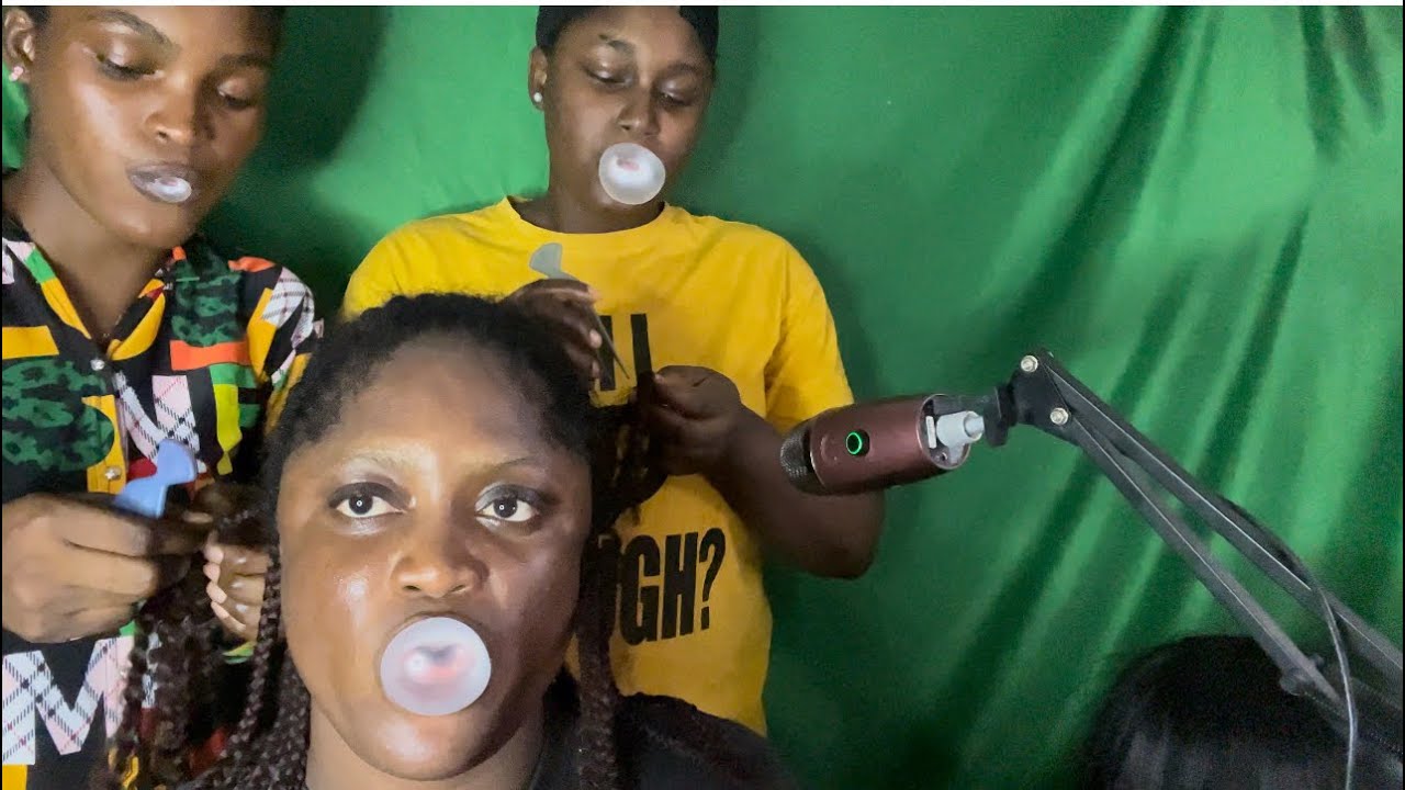Asmr My Two Sisters Taking Down My Braids with Bubblegum Chewing Sounds ...