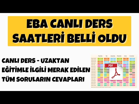 CANLI DERS SAATLERİ BELLİ OLDU! UZAKTAN EĞİTİMDE KAFA KARIŞIKLIĞINI GİDERİN